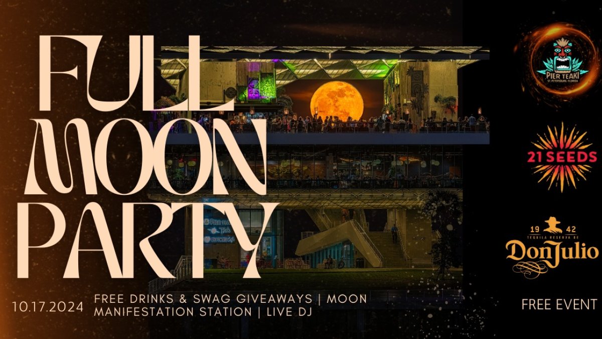 Rooftop Full Moon Party at Pier Teaki | Visit St Petersburg Clearwater ...